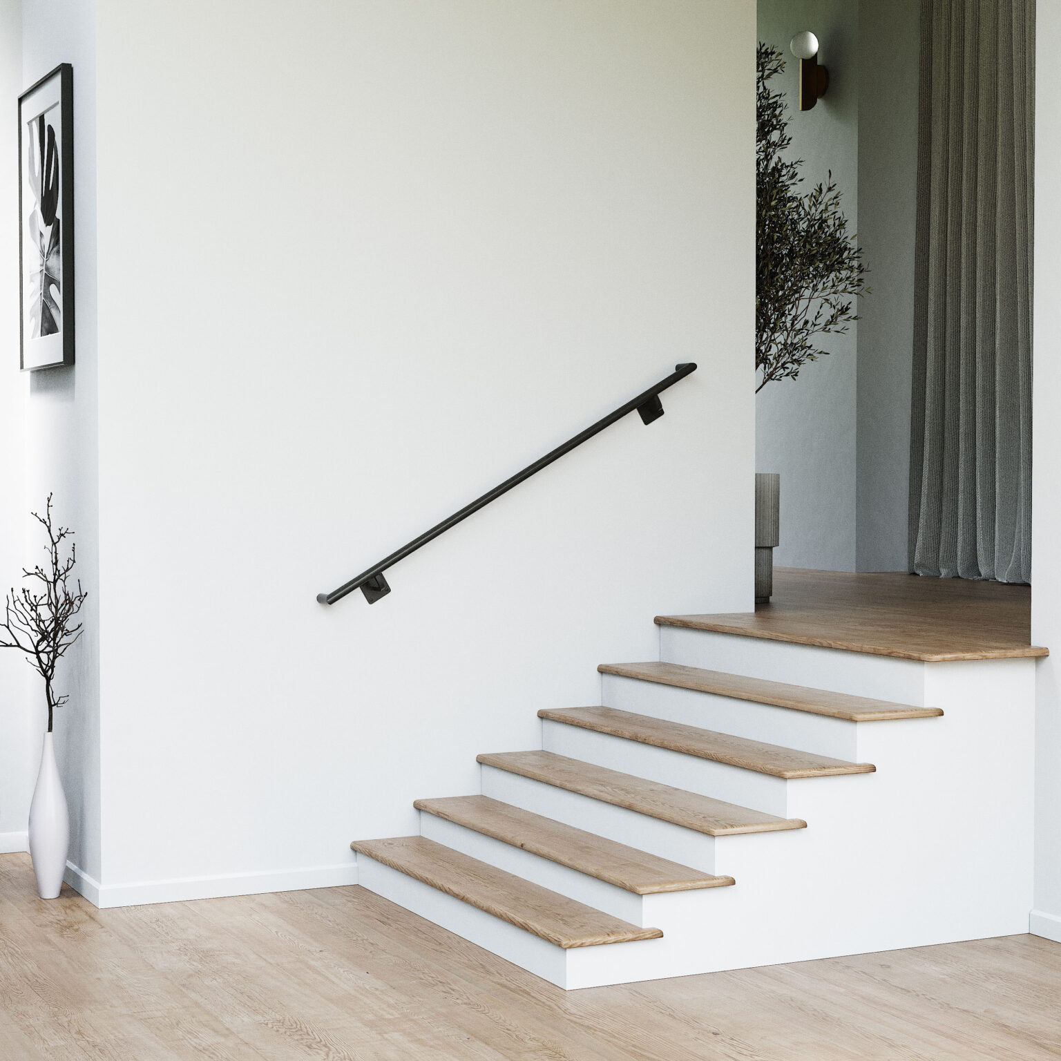 Modern Round Stair Handrail | StairHandrail.com