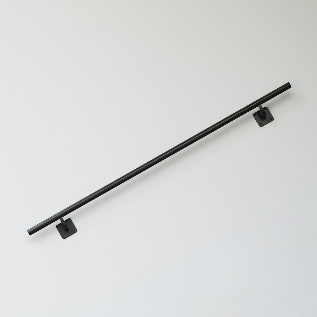 Modern Round Stair Handrail Straight Cut | StairHandrail.com