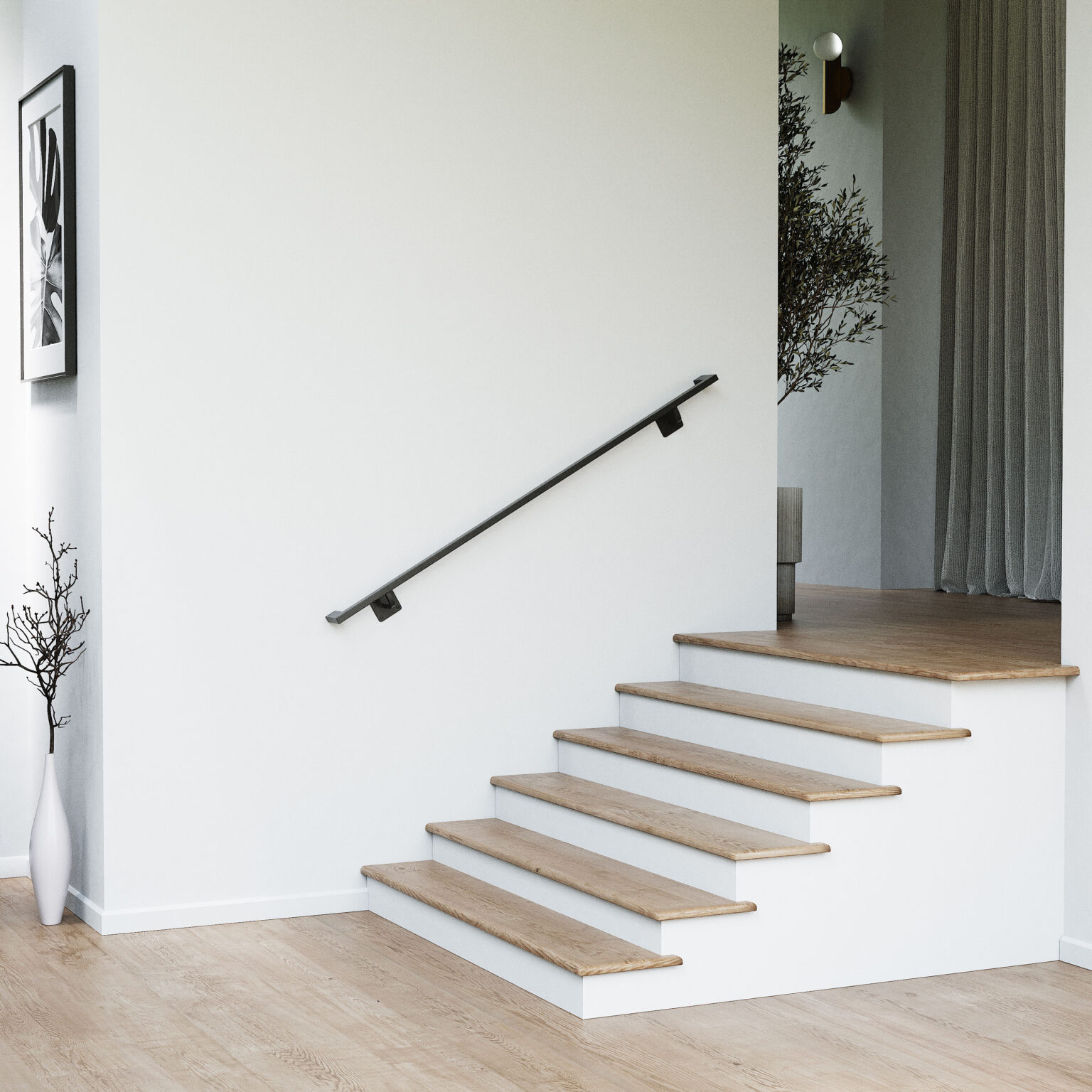 Modern Rectangular Stair Handrail
