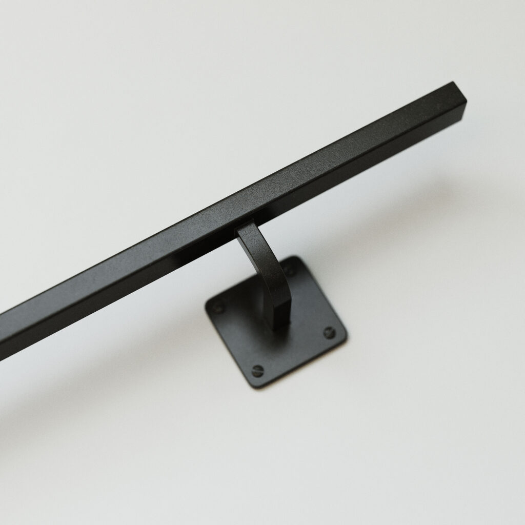 Rustic Rectangular Stair Handrail Straight Cut | StairHandrail.com