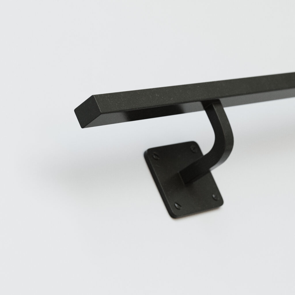 Rustic Rectangular Stair Handrail Straight Cut | StairHandrail.com