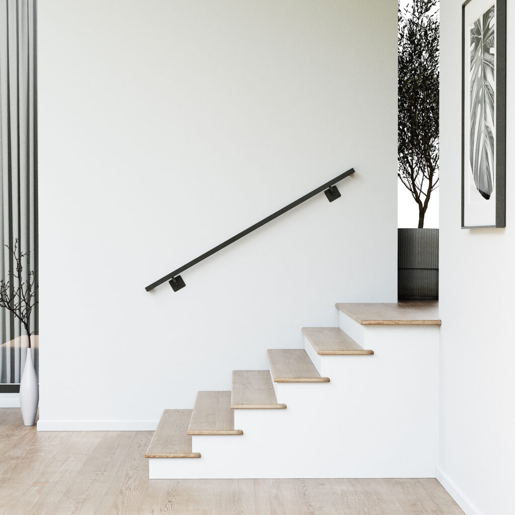 Black Square Stair Handrail | StairHandrail.com