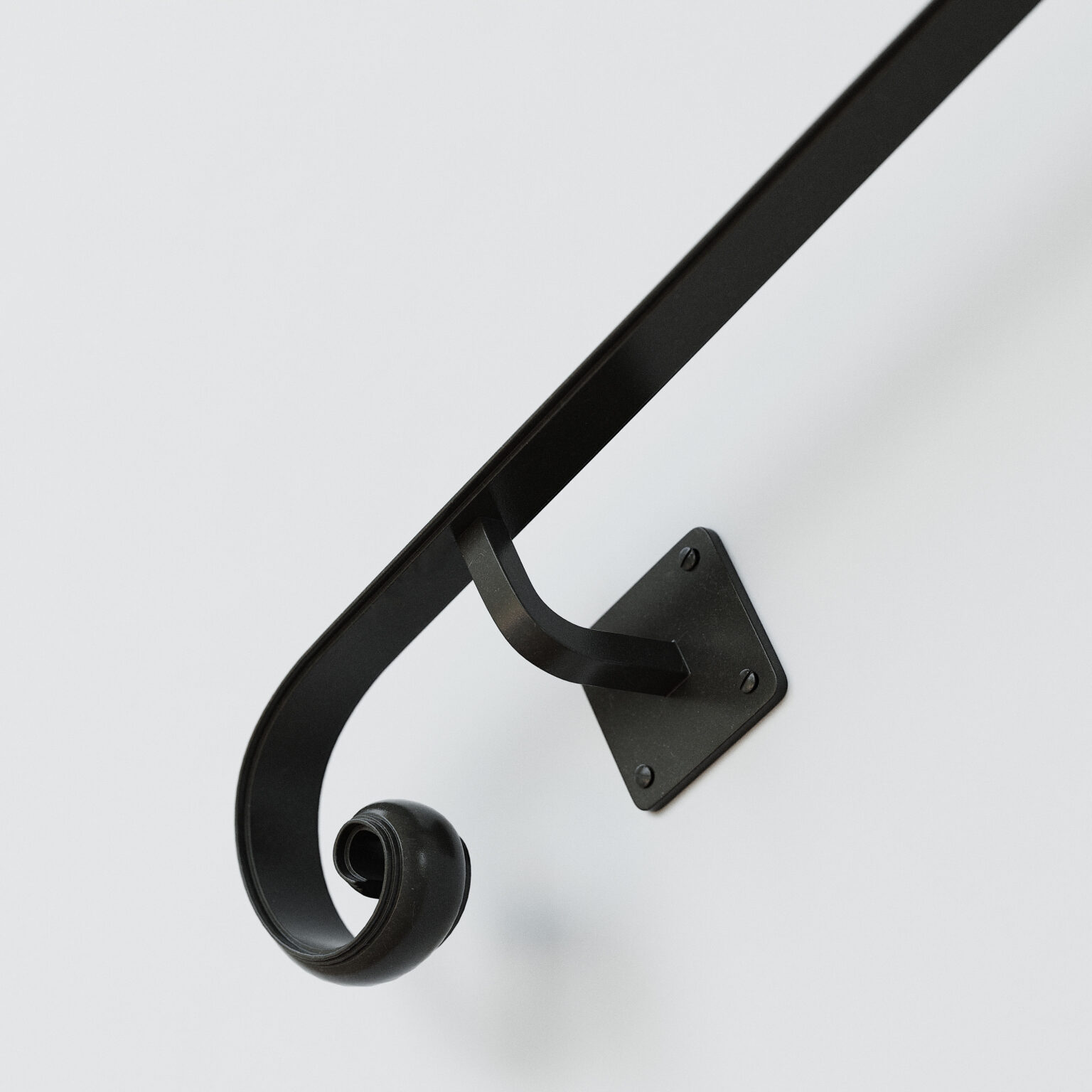 Indoor Traditional Stair Handrail with Scrolled Ends | StairHandrail.com