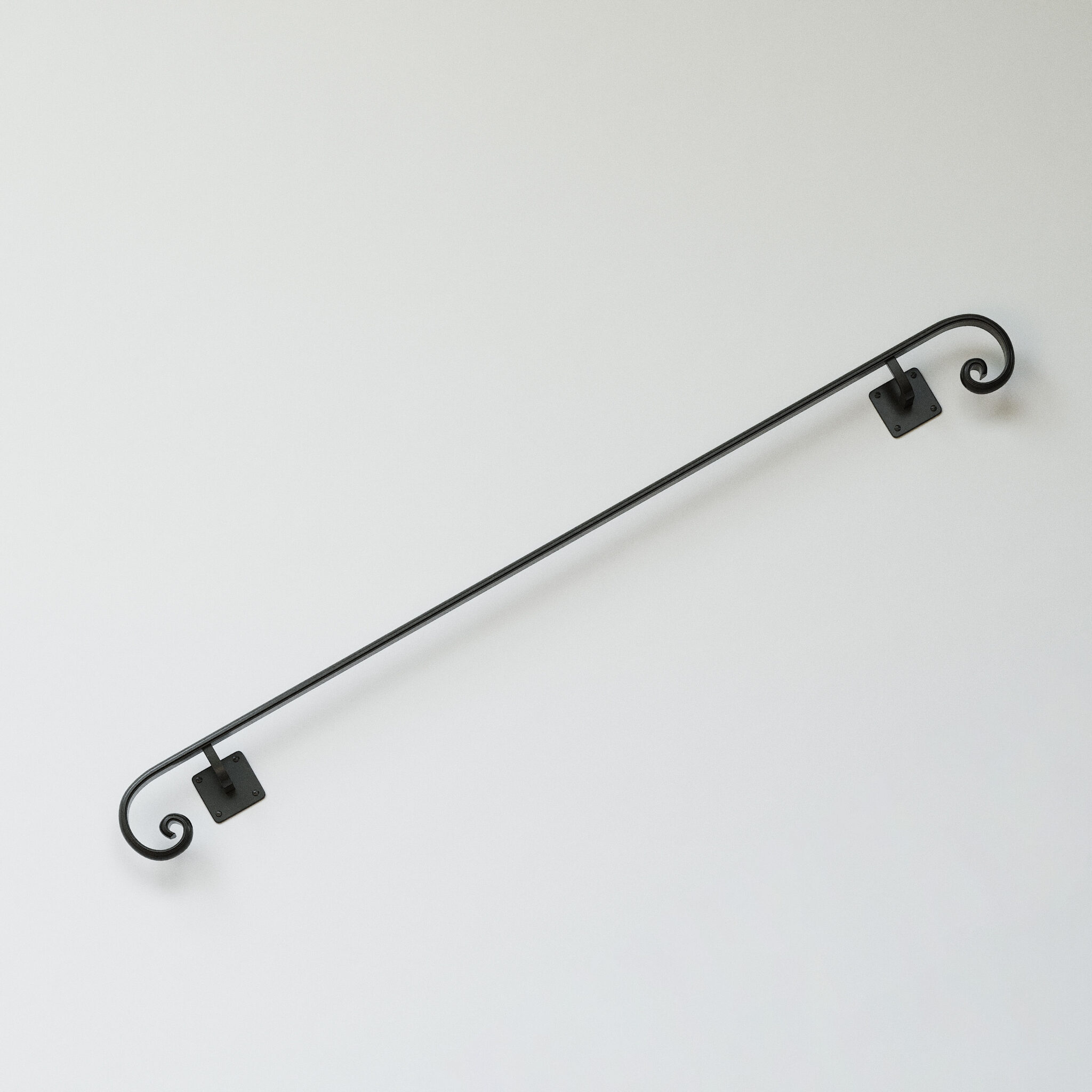 Indoor Traditional Stair Handrail with Scrolled Ends | StairHandrail.com