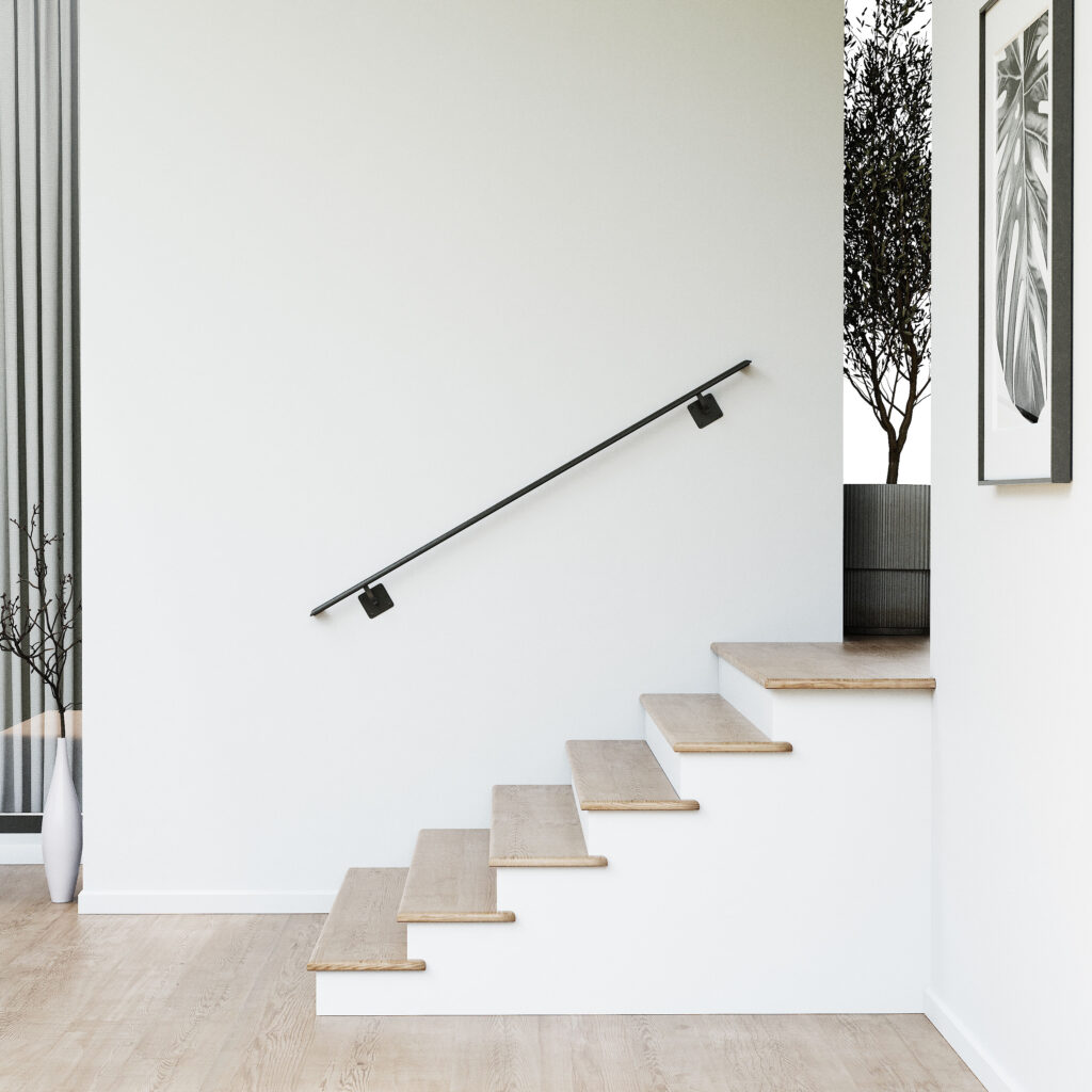 Victorian Stair Handrail with Square Returns | StairHandrail.com